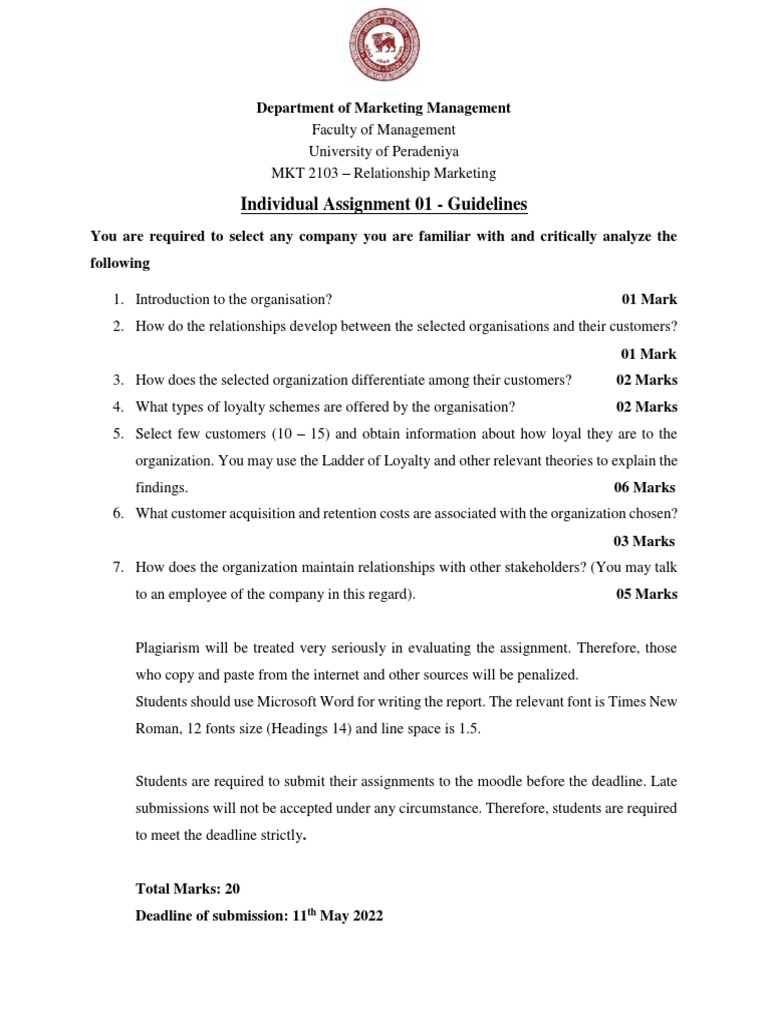 Individual Assignment 01 | PDF | Business