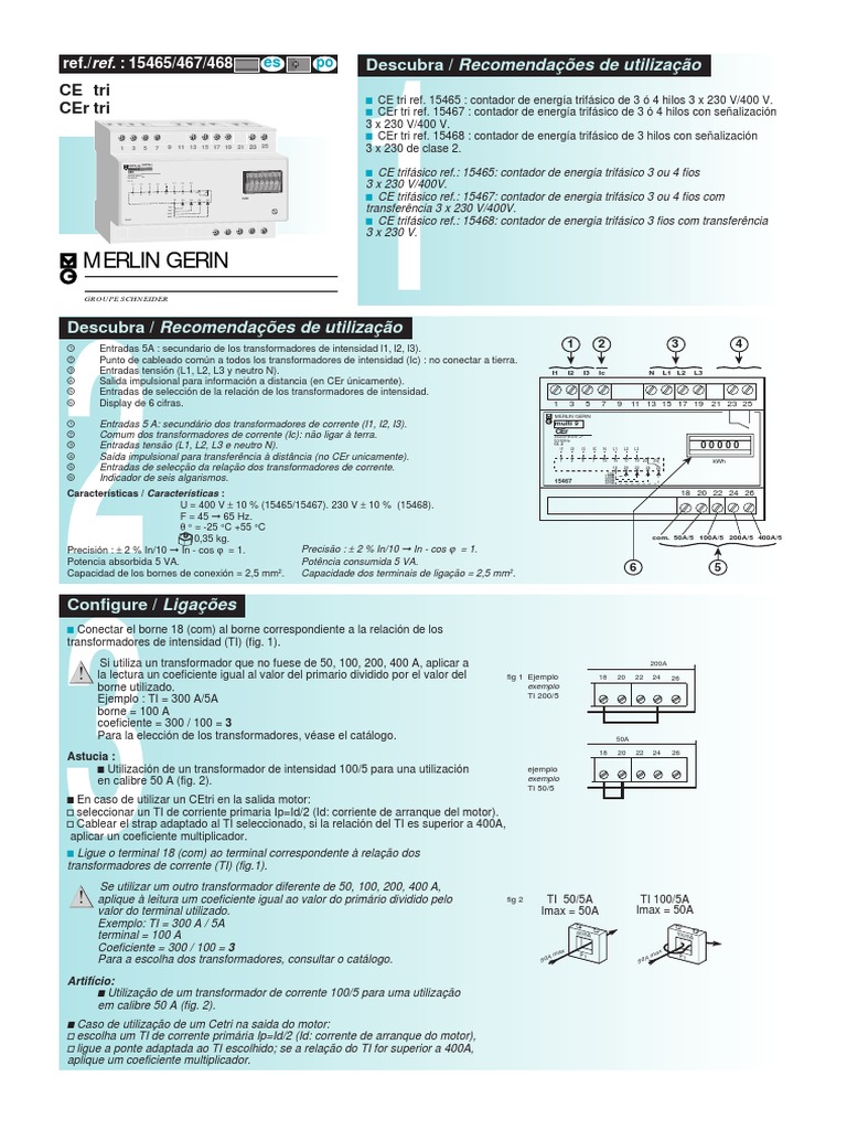 Merlin Gerin Multi9 CEr PDF | PDF | Corriente eléctrica | Transformador