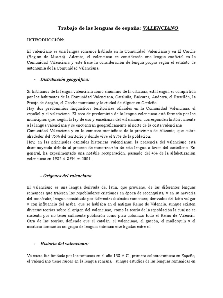 Trabajo lenguas de España | PDF | Escritura latina | Lingüística