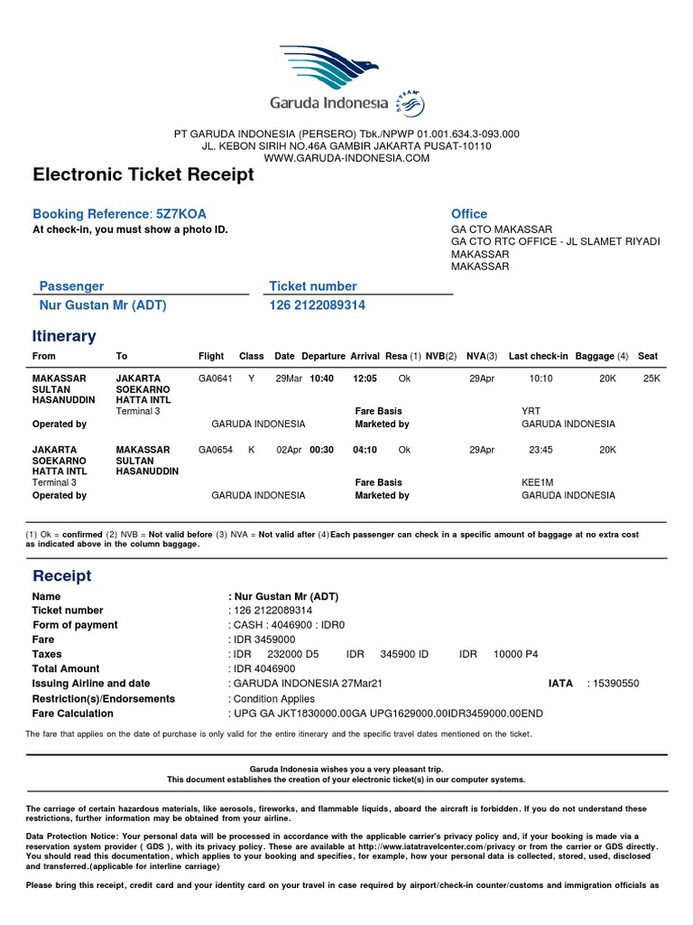 Your Electronic Ticket Receipt | PDF | Aviation | Transport