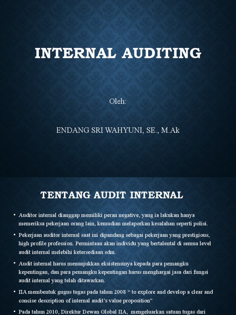 1 Internal Auditing | PDF | Bisnis