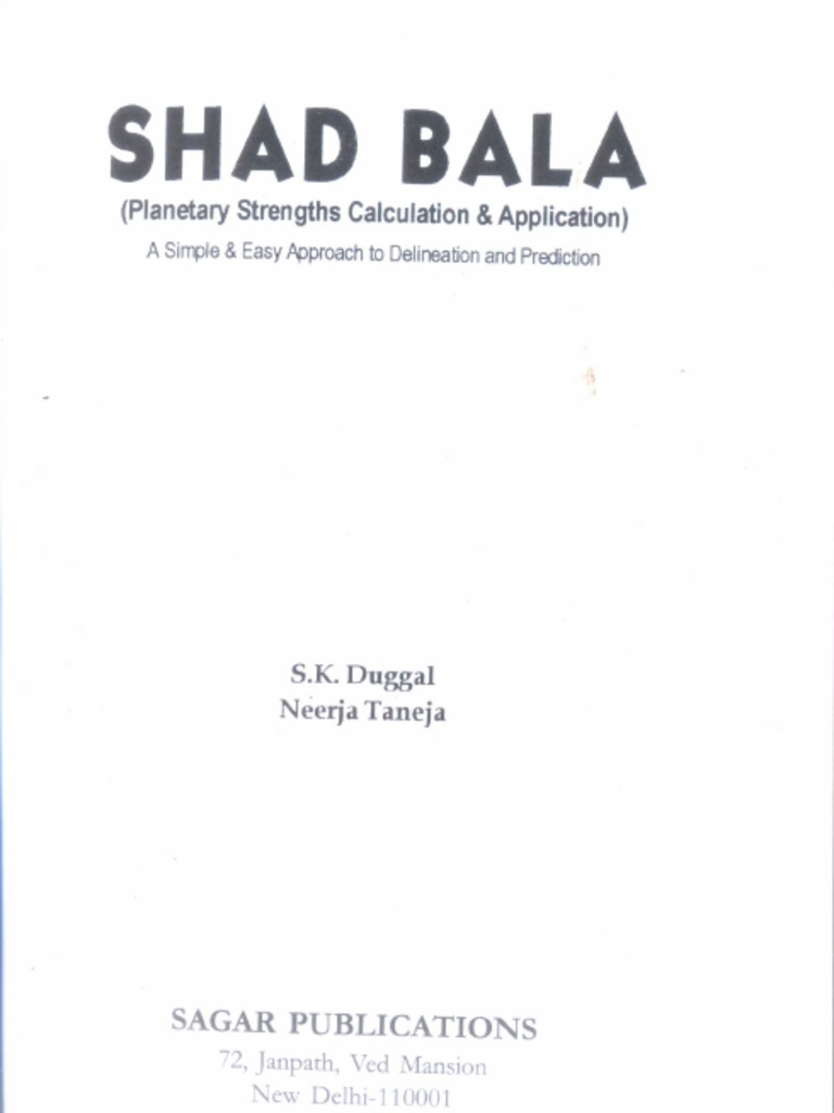 Shadbala | PDF | Planets In Astrology | Hindu Astrology
