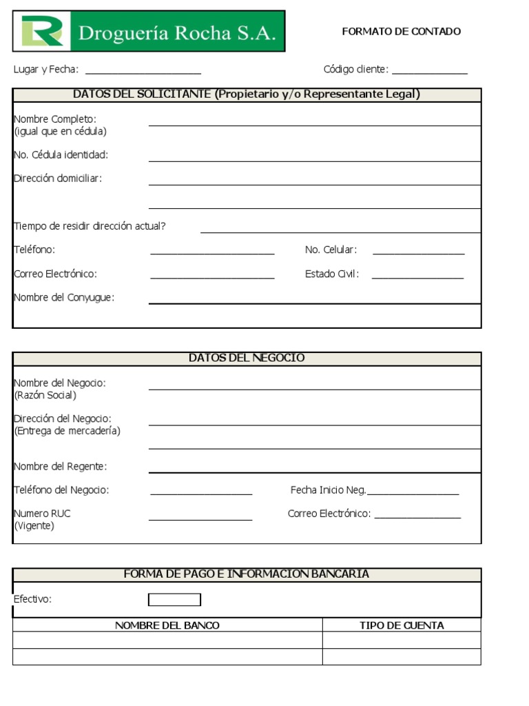 Formato Cliente Contado-1 | PDF