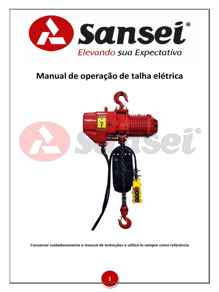 Manual Talha Elétrica - Sansei TD | PDF