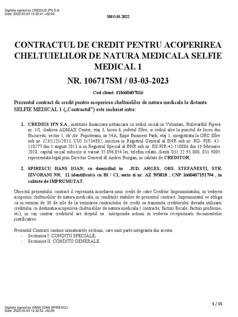 Contract de Credit 14708079 | PDF