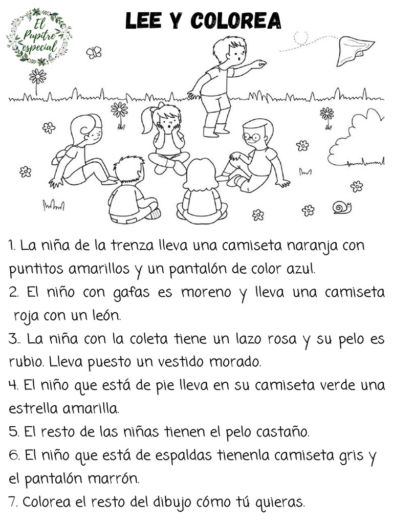 Lee y Colorea Primavera PDF | PDF | Color | marrón