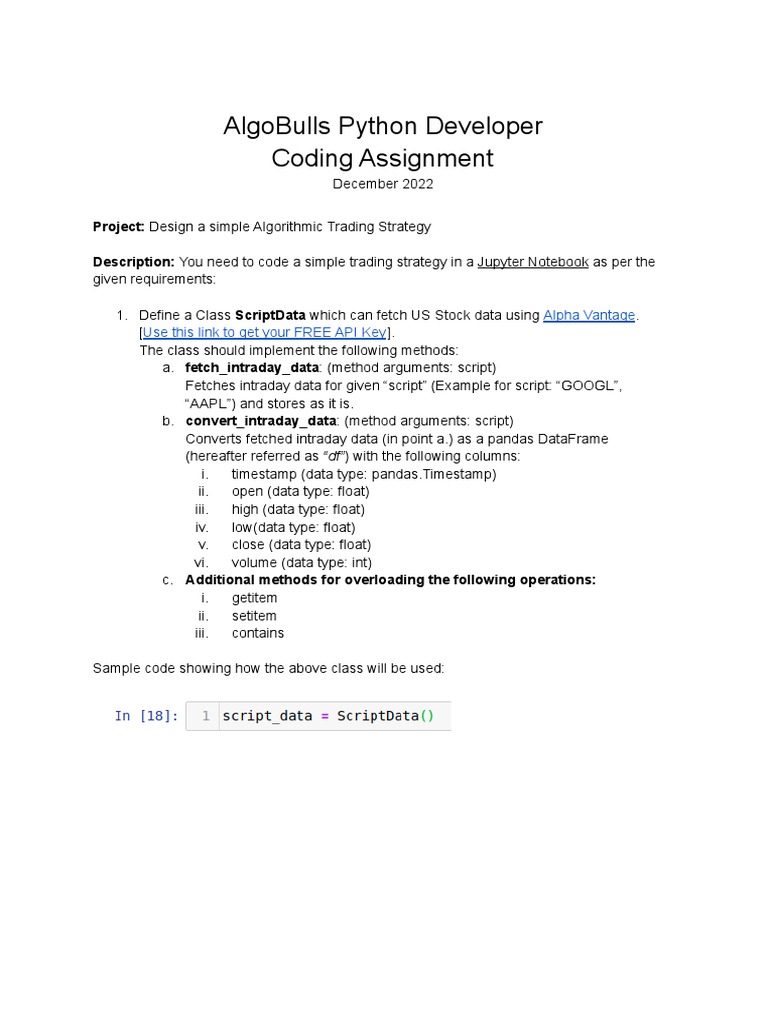 AlgoBulls - Python Developer - Strategy - Coding Assignment 1 | PDF ... AlgoBulls - Python Developer - Strategy - Coding Assignment 1 | PDF ...