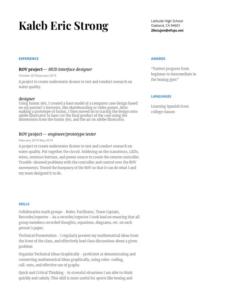 Kaleb Resume | PDF | Computers