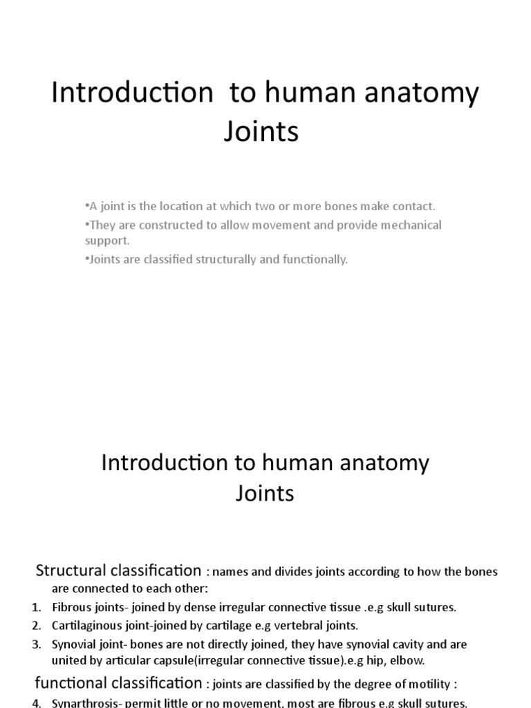 Introduction To Human Anatomy | PDF | Joint | Skeletal Muscle