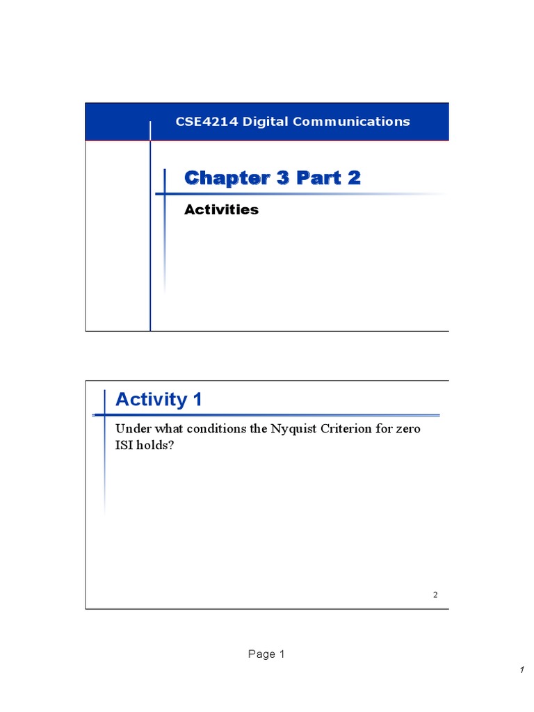 Cse4214 Chapter3 Part2 Activities 2 | PDF | Sampling (Signal Processing) | Bandwidth (Signal ...