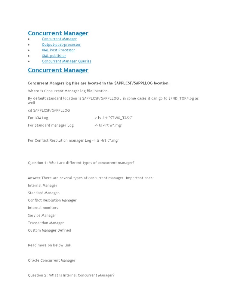 Concurrent Managers | Download Free PDF | Databases | Software Development