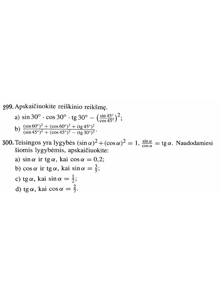 Sin-Cos-Tg Skaiciavimai PDF | PDF