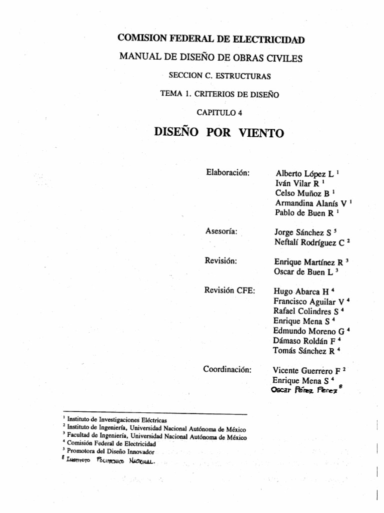 MANUAL DE DISEÑO POR VIENTO DE CFE | PDF