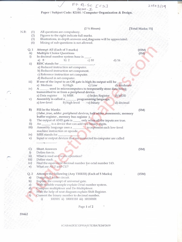 Fybsc-Cs Sem1 Cod Apr19 PDF | PDF