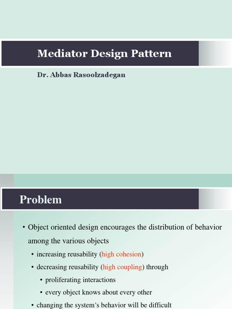 Mediator Pattern Pdf Object Computer Science Inheritance Object Oriented Programming