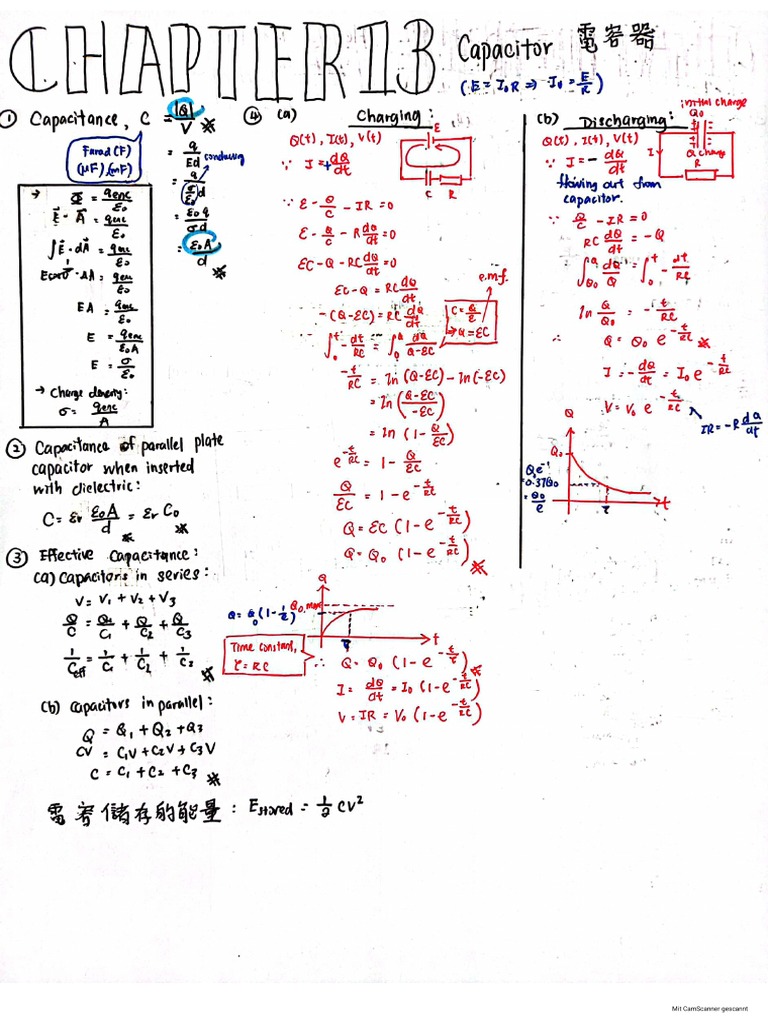 Notes 960-2 Ch. 13 Capacitors | PDF Notes 960-2 Ch. 13 Capacitors | PDF