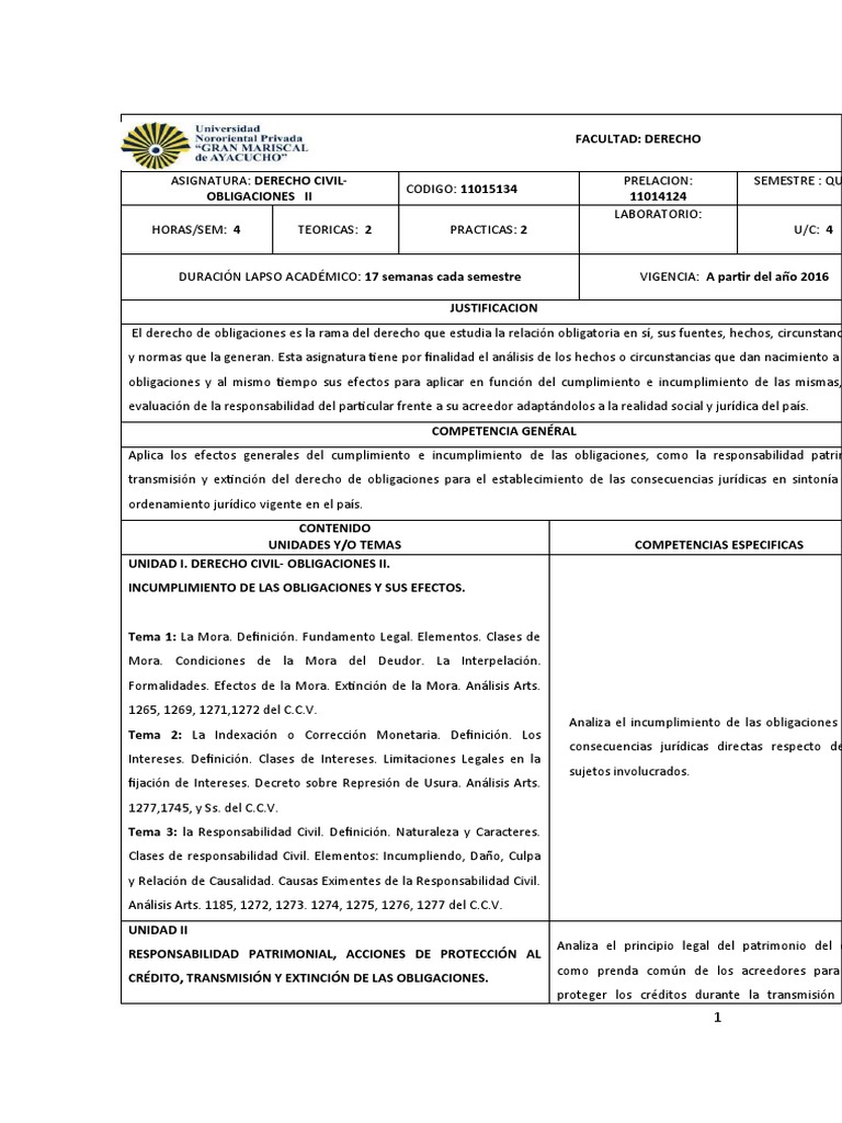 5.2 Programa de Derecho Civil-Obligaciones II | PDF | Esfera pública ... 5.2 Programa de Derecho Civil-Obligaciones II | PDF | Esfera pública ...