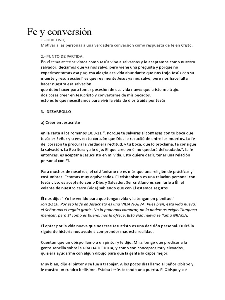 Fe y Conversión | PDF | Jesús | Fe