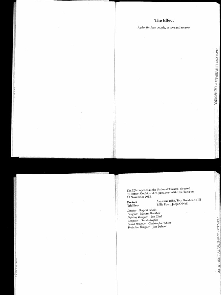 The Effect Lucy Prebble | PDF