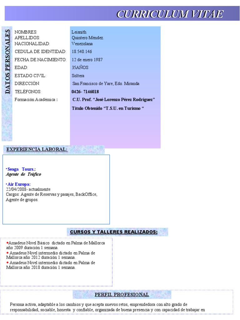 Curriculum Carolina | PDF