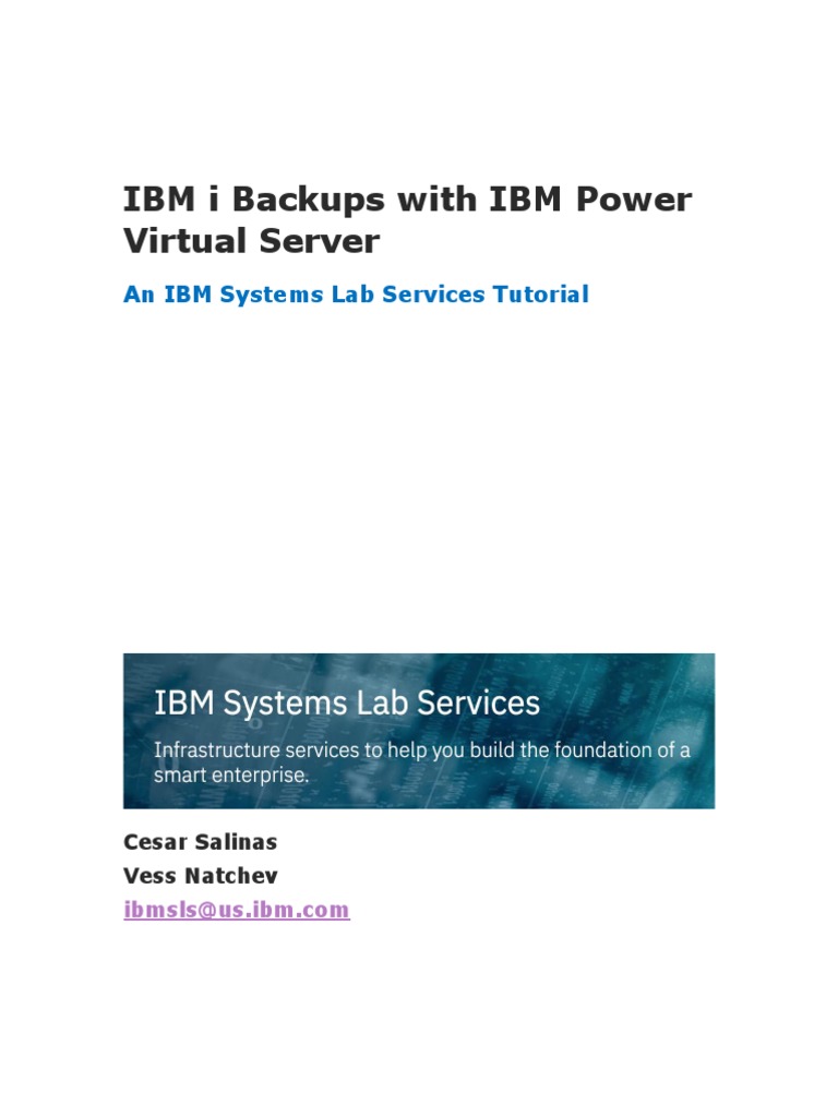PowerVS IBMi Backups Tutorial v1 | PDF | Public Key Certificate | Backup