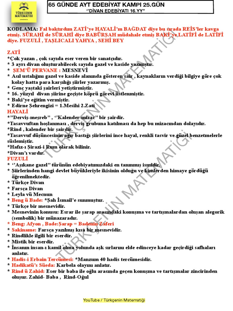 65günde ayt edebiyat kampı25.gün | PDF