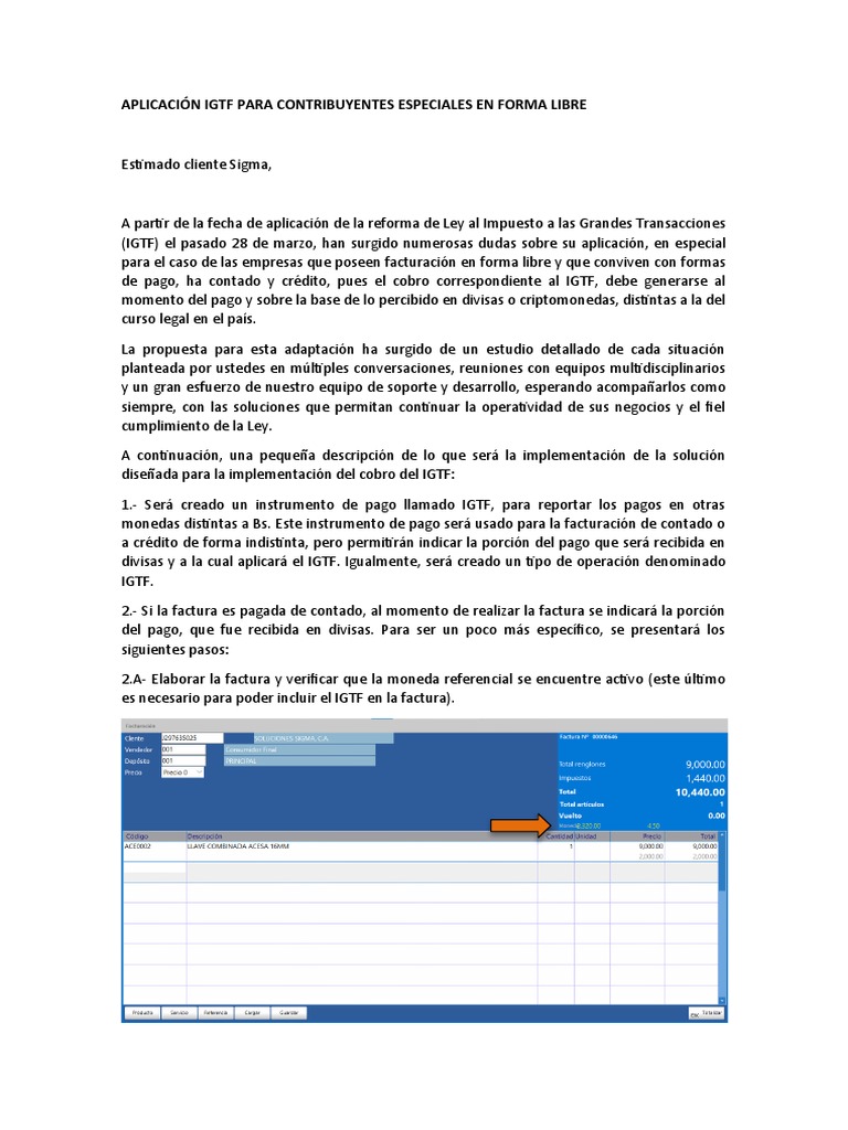 Facturación IGTF en Divisas en Venezuela | PDF | Factura | Moneda