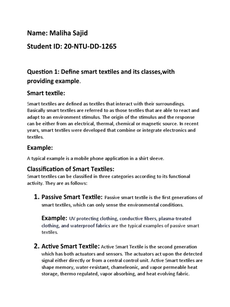 Smart Textiles & Wearable E-Textiles | PDF | E Textiles | Wearable ...