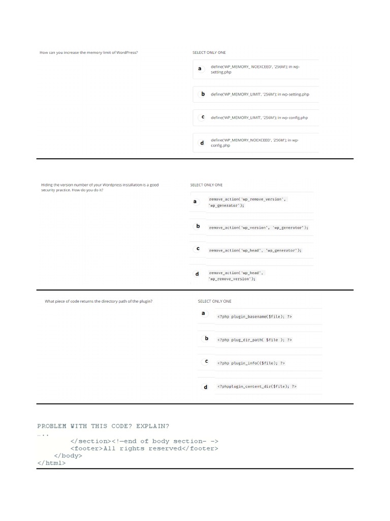 Wordpress Interview Questions | PDF