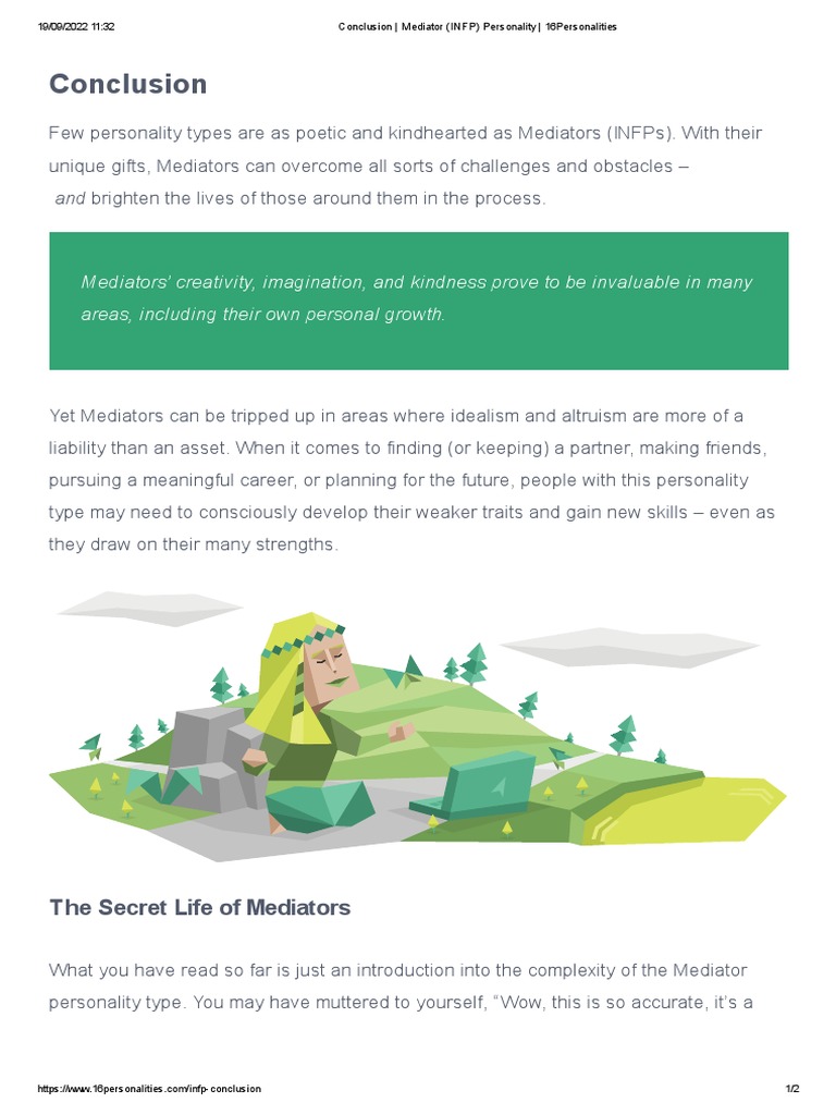 Conclusion - Mediator (INFP) Personality - 16personalities Part08 | PDF | Behavioural Sciences ...