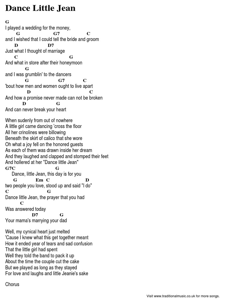 Dance Little Jean: Lyrics & Meaning | PDF
