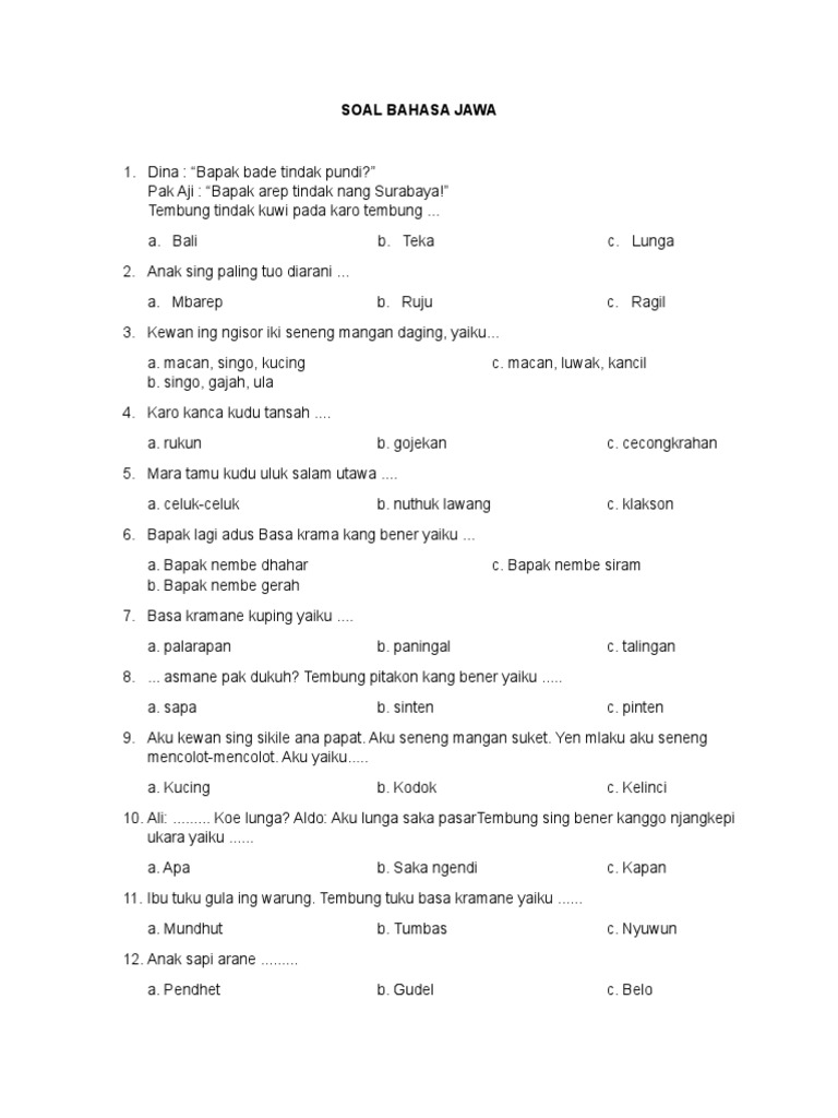 Soal Bahasa Jawa | PDF