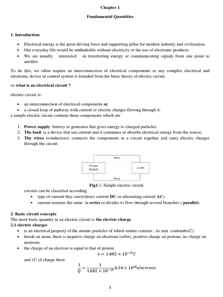 Chapter 1 (Fundamental Quantities) PDF | PDF | Electrical Resistance And Conductance ...
