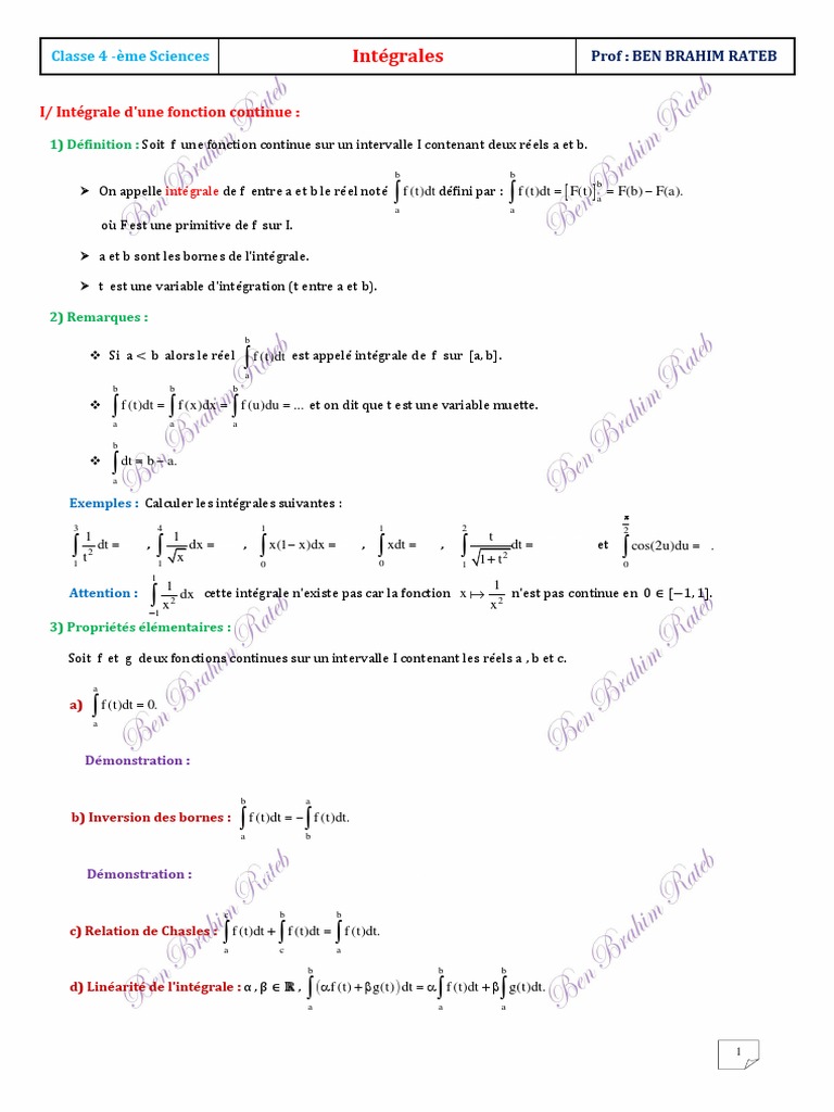 Intégrales | PDF | Intégral | Zone