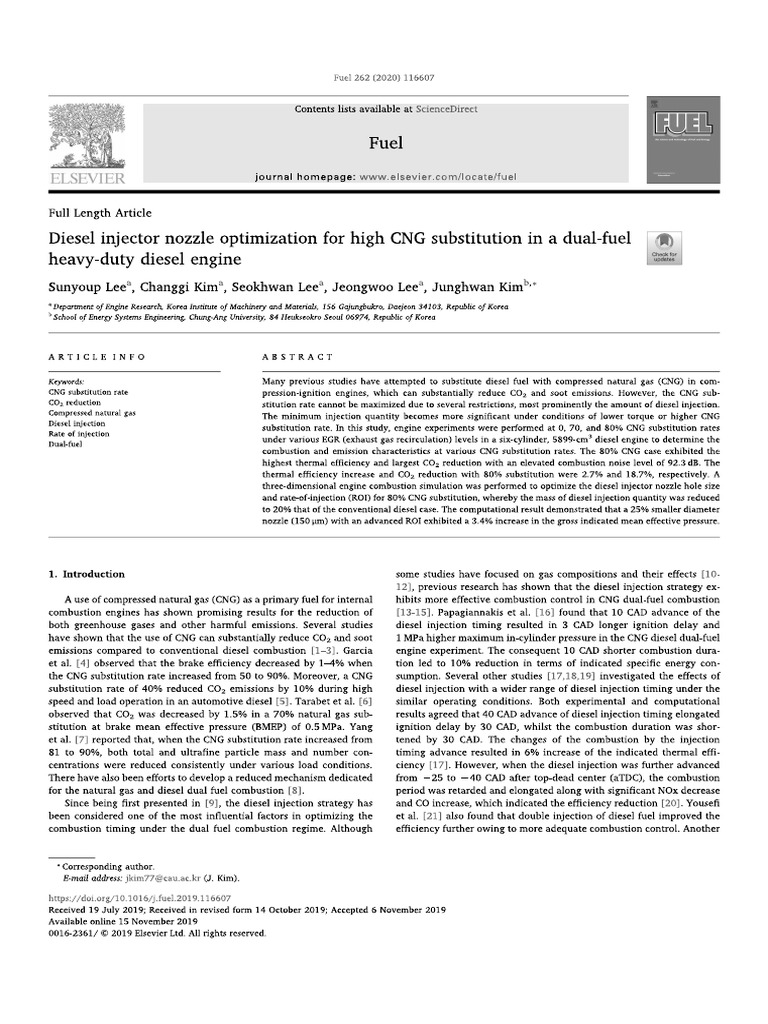 Diesel Injector Nozzle Optimization For High CNG Substitution | PDF Diesel Injector Nozzle Optimization For High CNG Substitution | PDF