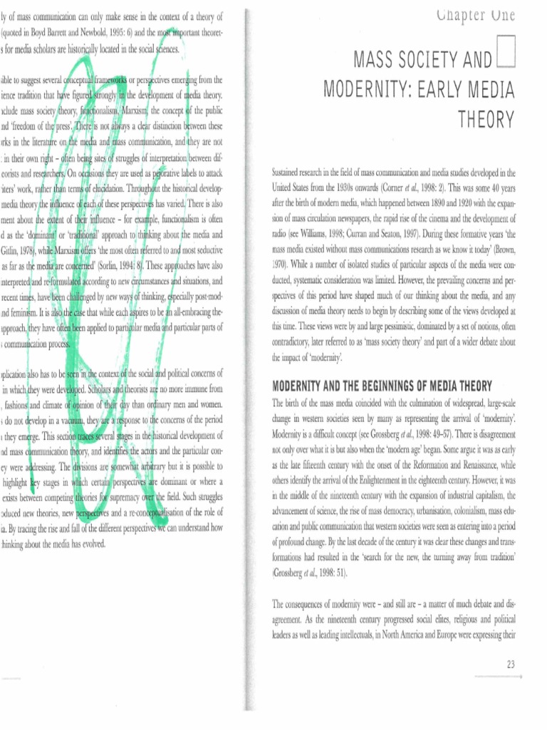 Mass Society and Modernity | PDF