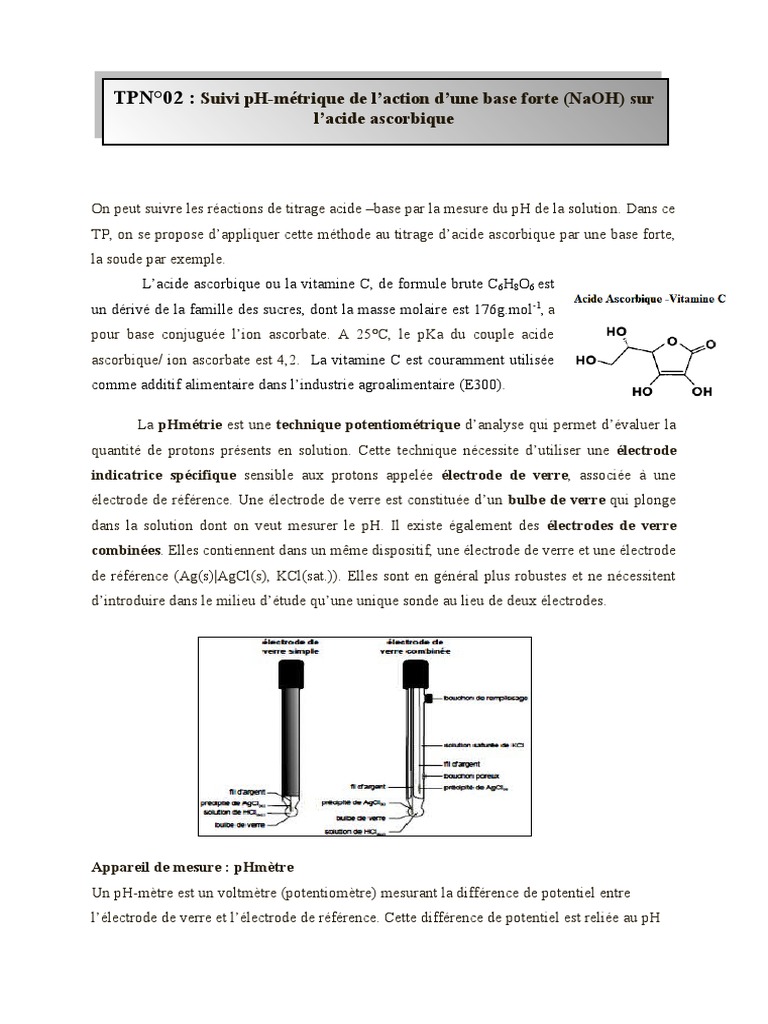 TP2 PH Métrie 2022-2023 | PDF | Titrage | Chimie