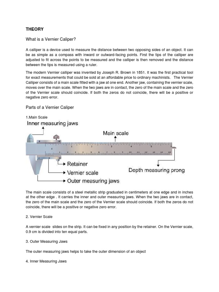 Vernier Calliper | PDF | Metrology | Tools