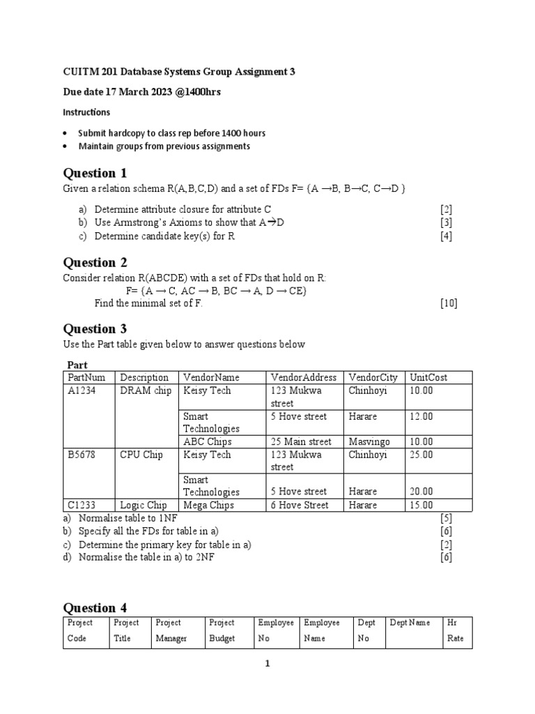 CUIT 201 Assignment3 March2023 | Download Free PDF | Information Science | Data Model