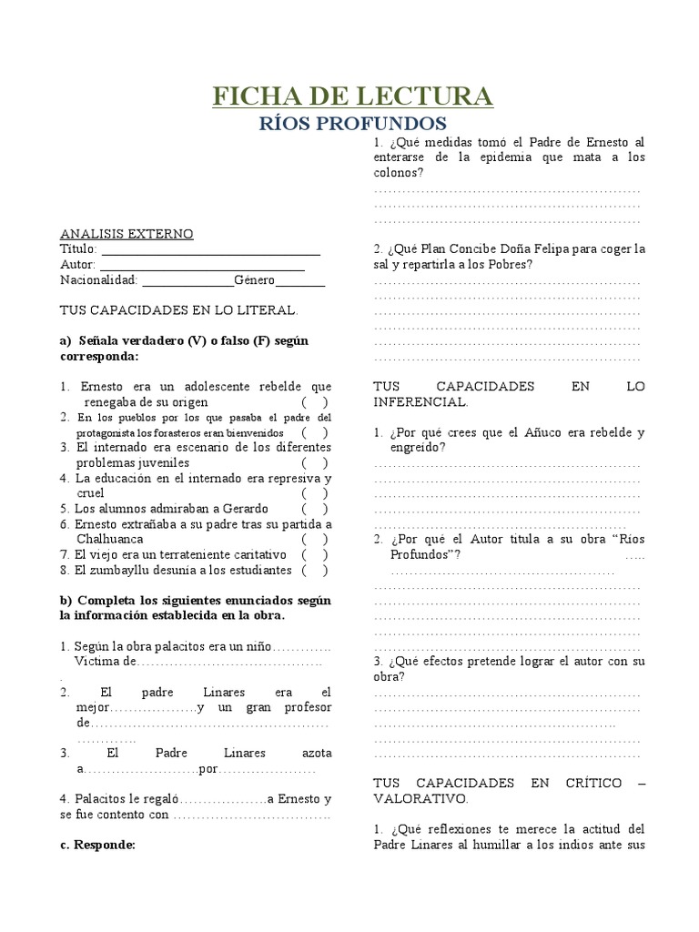 Análisis de "Ríos Profundos" | PDF