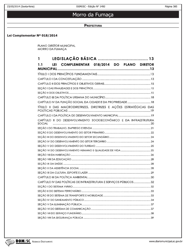 Lei Comp 018 2014 Diretrizes Plano Diretor | PDF