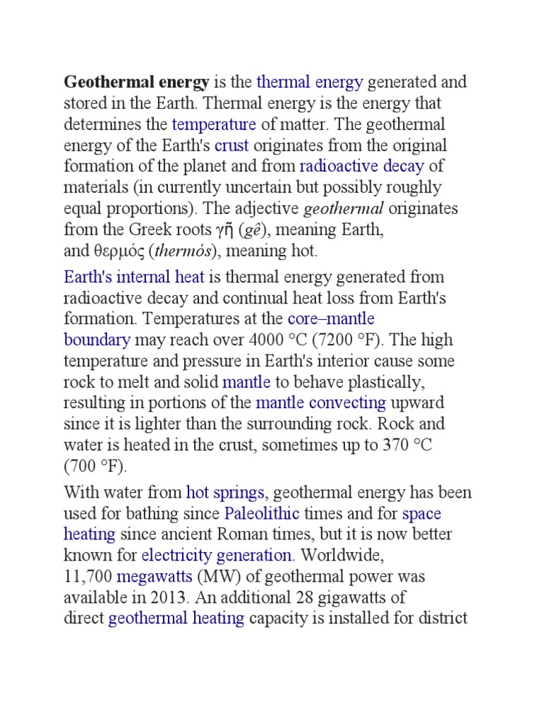 Geothermal Energy | PDF | Geothermal Energy | Earth