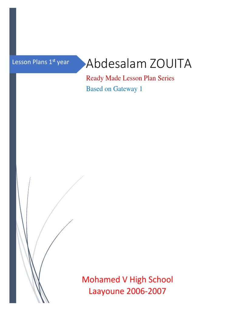 Gateway 1 Bac Lesson Plans | PDF | Lesson Plan | Schools