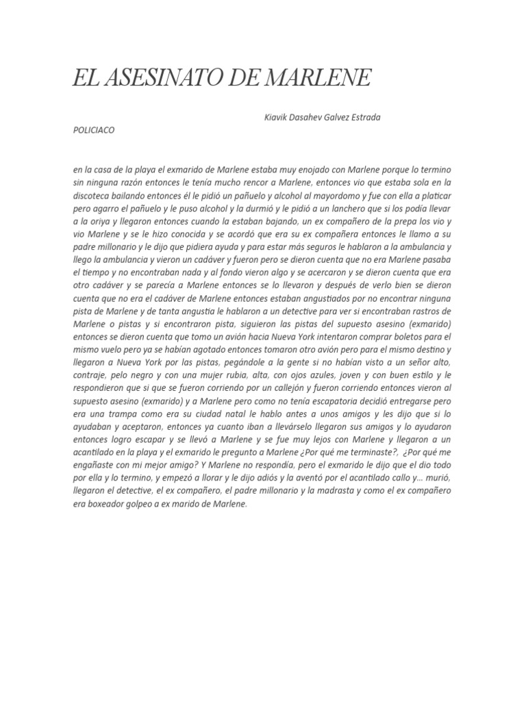 El Asesinato de Marlene | PDF