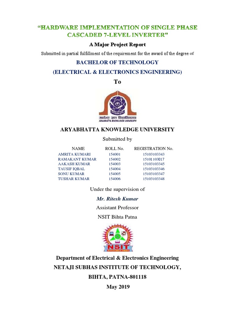 7-Level Inverter Project Report for Electrical Engineering Students ...