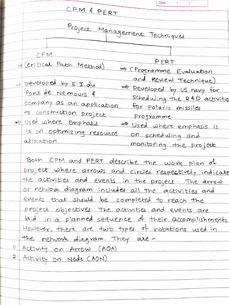 Understanding CPM and PERT Techniques | PDF