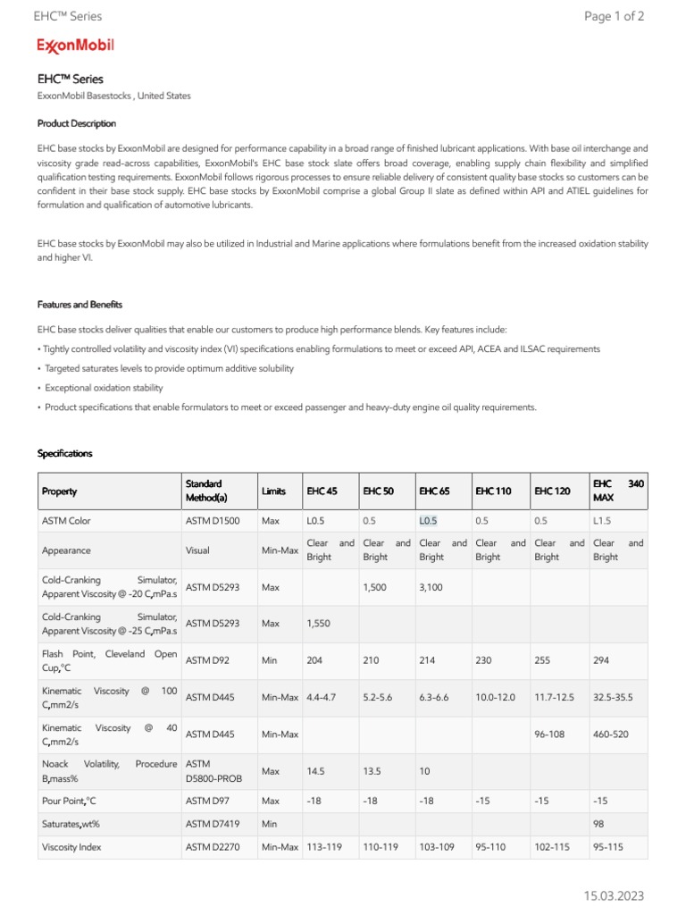 EHC™ Series EHC™ Series EHC™ Series EHC™ Series | PDF | Motor Oil