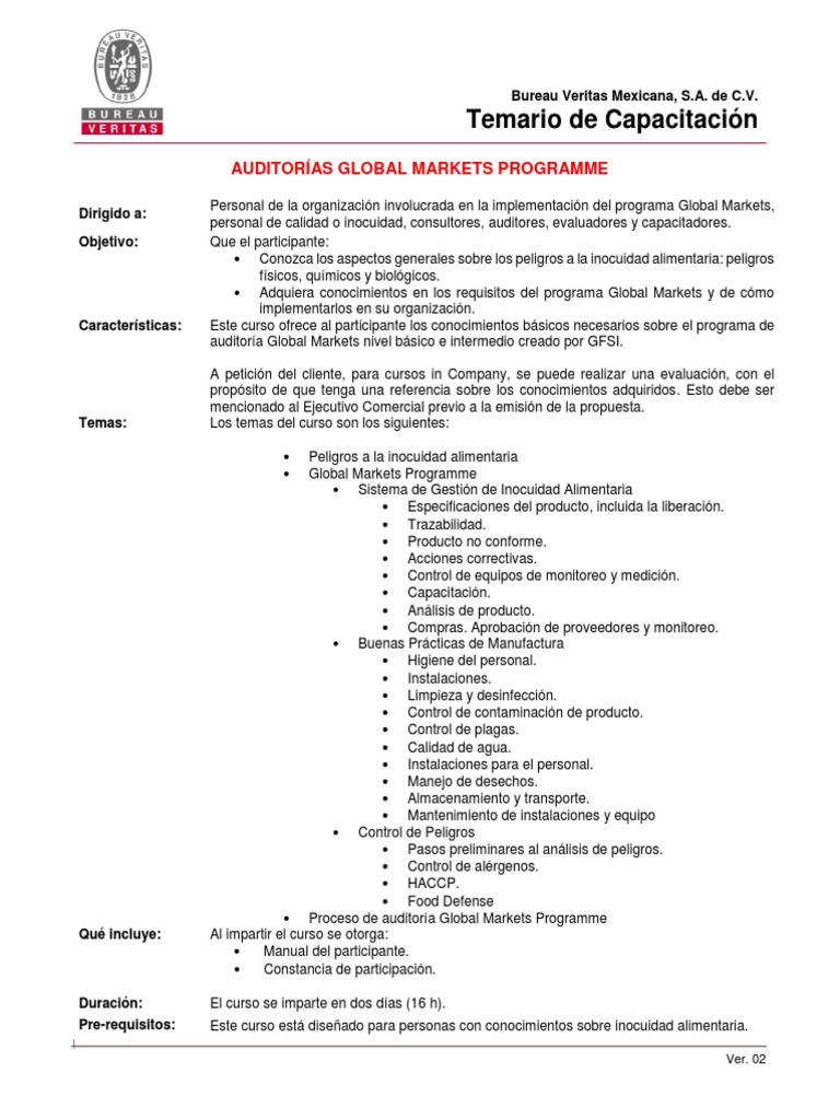Temario Curso Global Markets Programme GFSI (162540) | PDF | Análisis ...