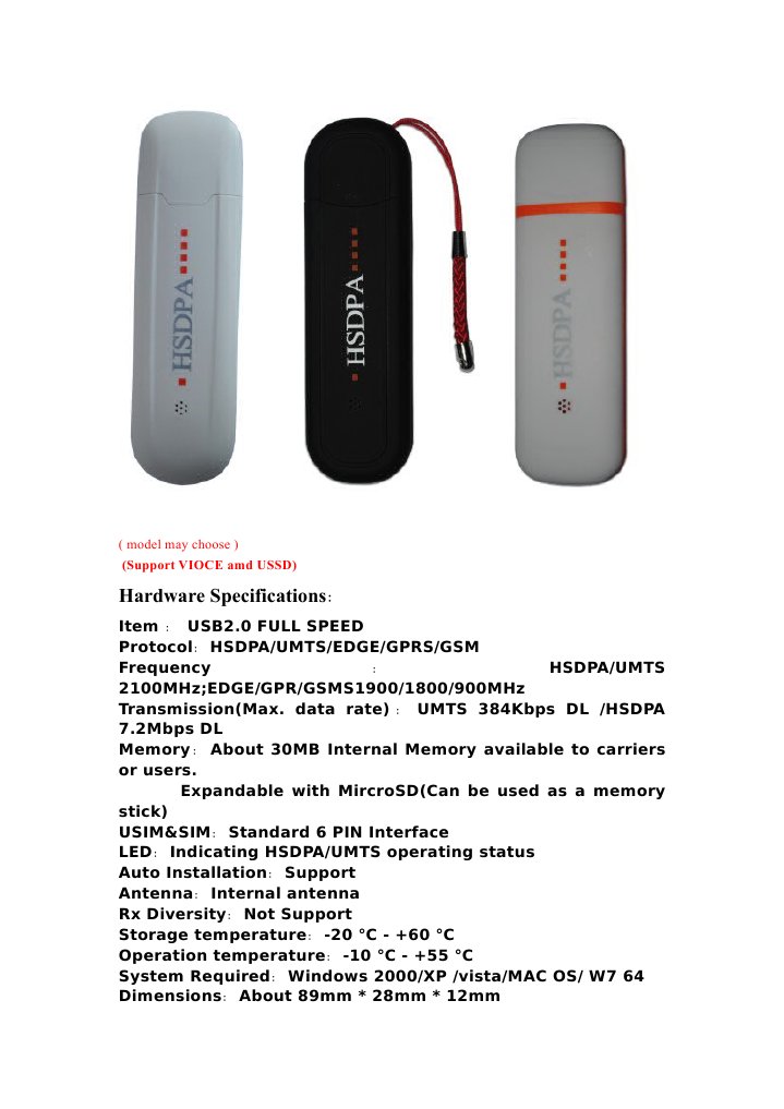 3G USB Modem Specifications and Features | PDF | Business | Computers