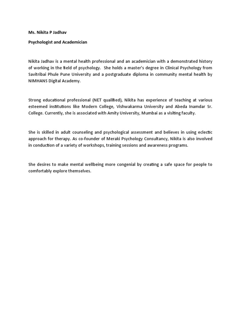 Introduction - Nikita Jadhav | PDF